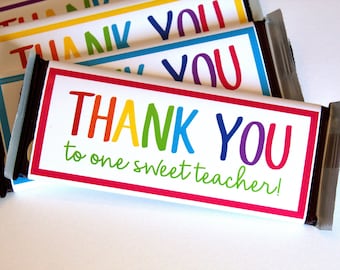 Printable Teacher Appreciation Chocolate Candy Bar Wrapper. Instant ...