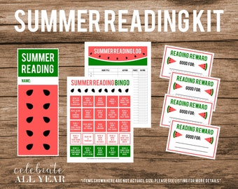 Printable Summer Reading Kit for Kids Full Color Reading Log - Etsy