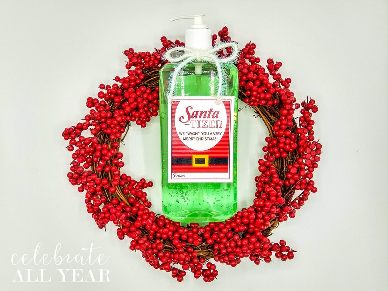 Christmas Hand Santa-tizer Gift Tags - Etsy