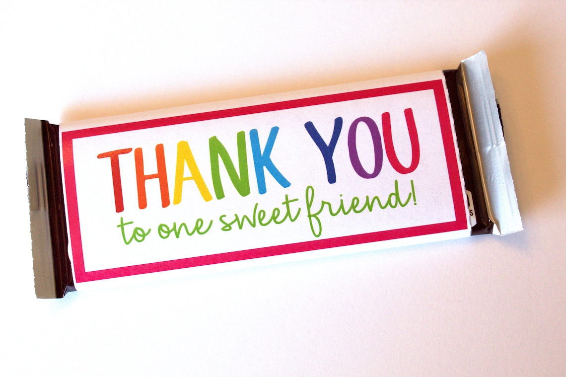 Thank You Printable Candy Bar Wrappers (set of 8 Colors) - Etsy
