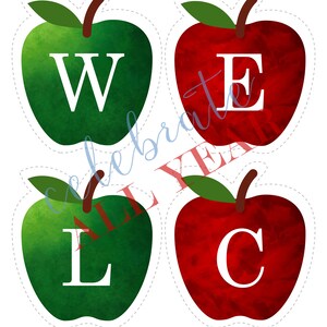 Back to School Apple Banner - Etsy