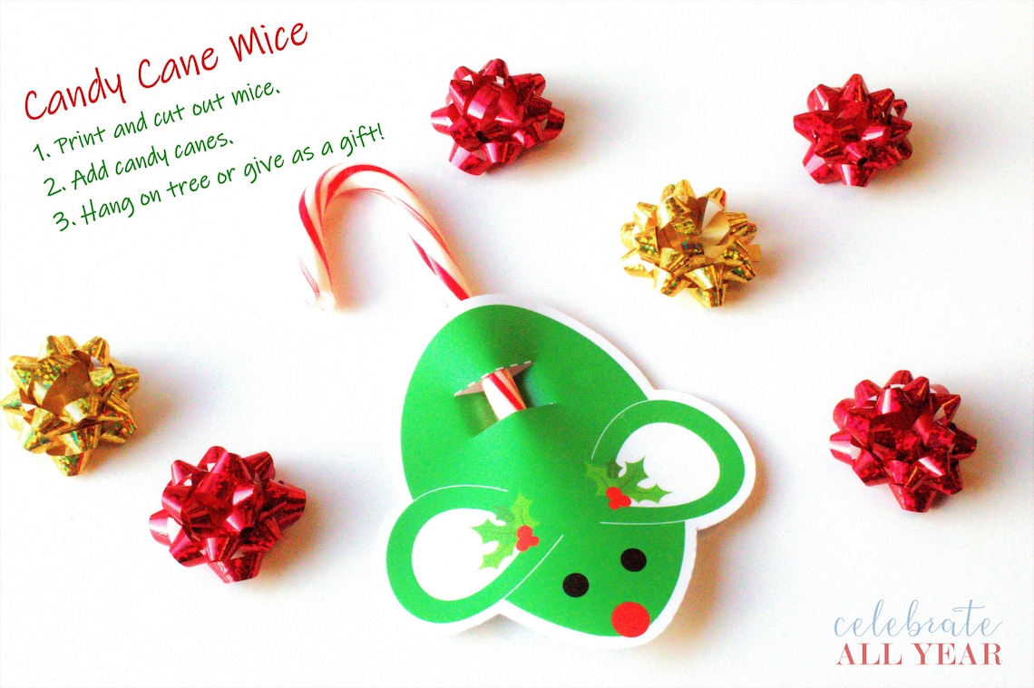 Christmas Candy Cane Mice - Etsy