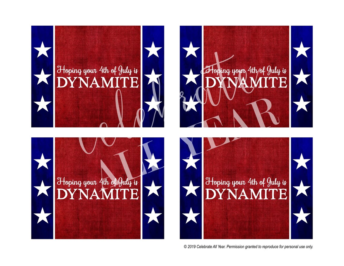4th of July Dynamite Candy Wrapper - Etsy