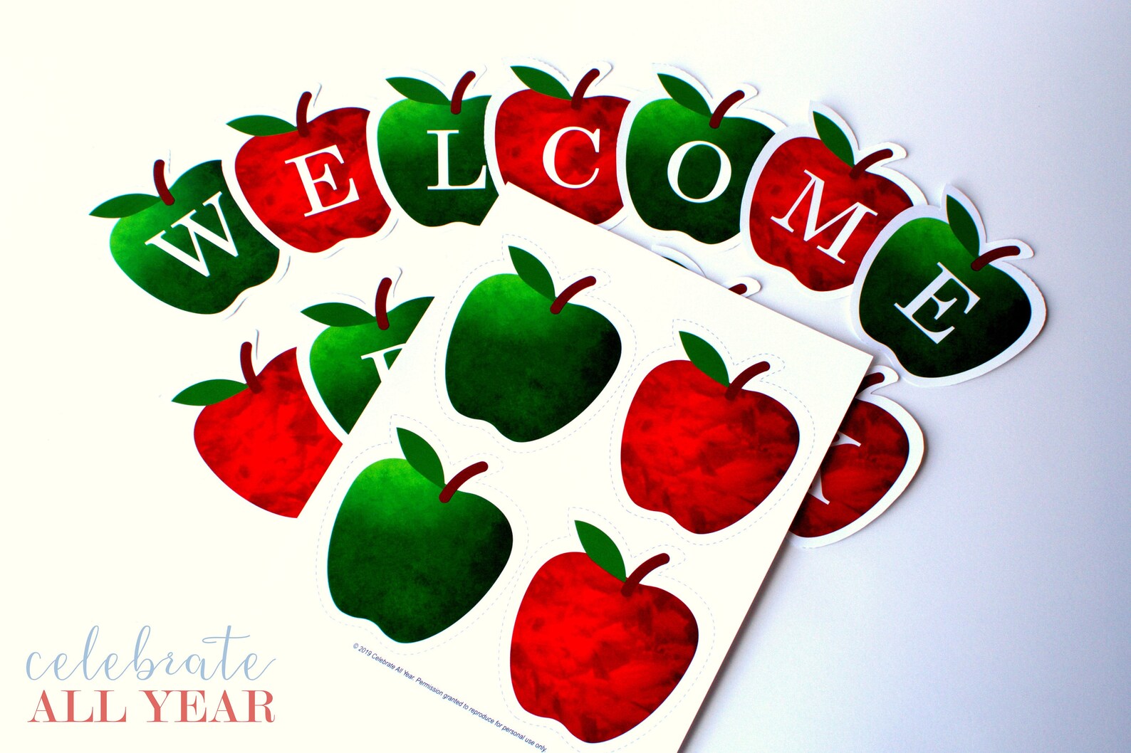 Back to School Apple Banner | Etsy