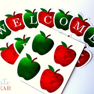 Back to School Apple Banner - Etsy