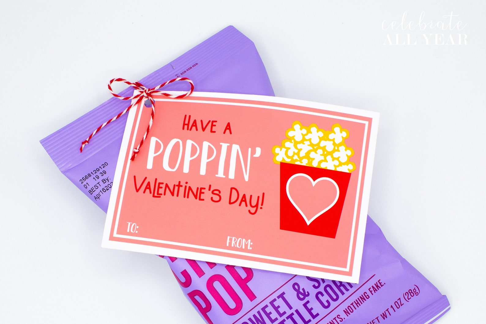 Valentine's Day Popcorn Tags - Etsy