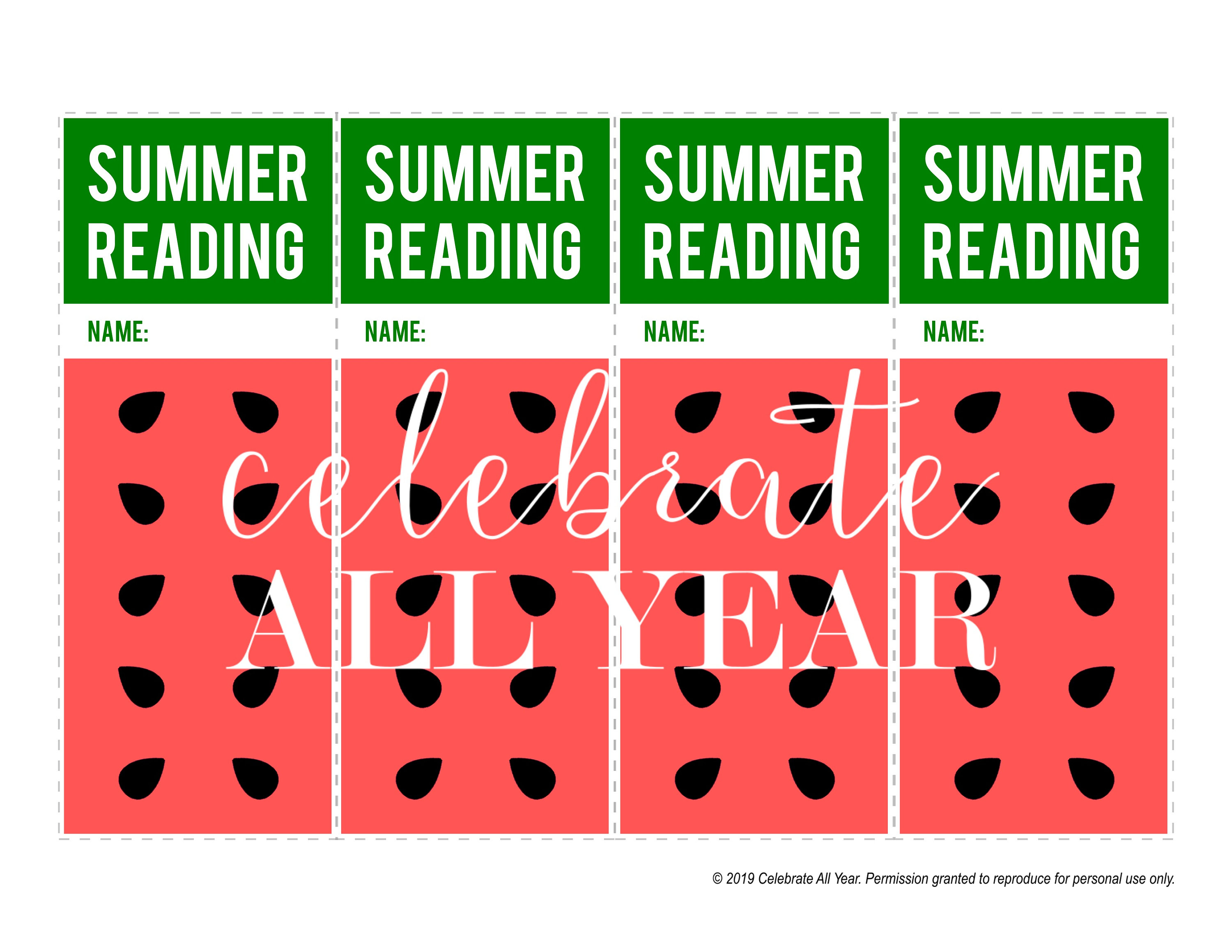 Summer Reading Bookmark Trackers - Etsy