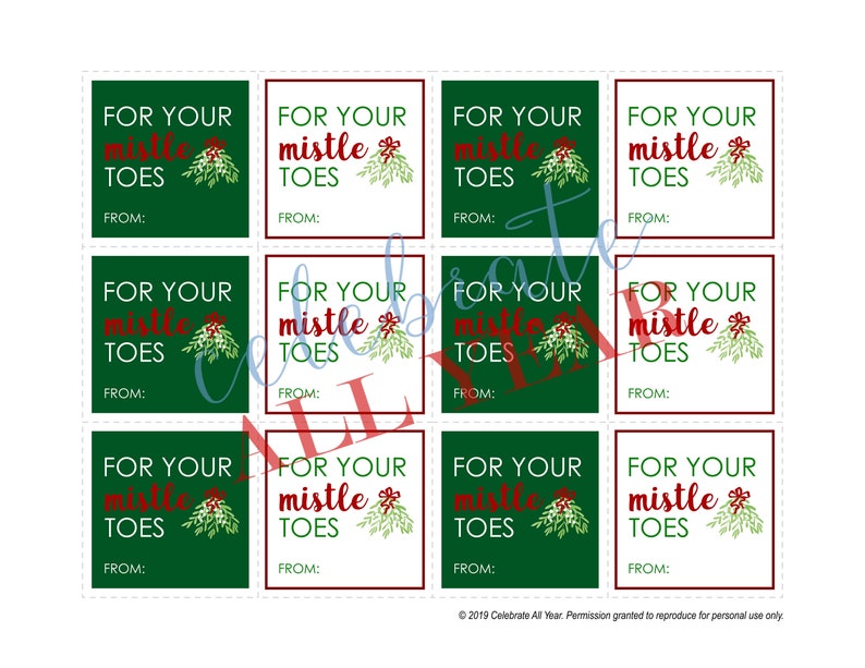 Mistle-toes Gift Tags | Etsy