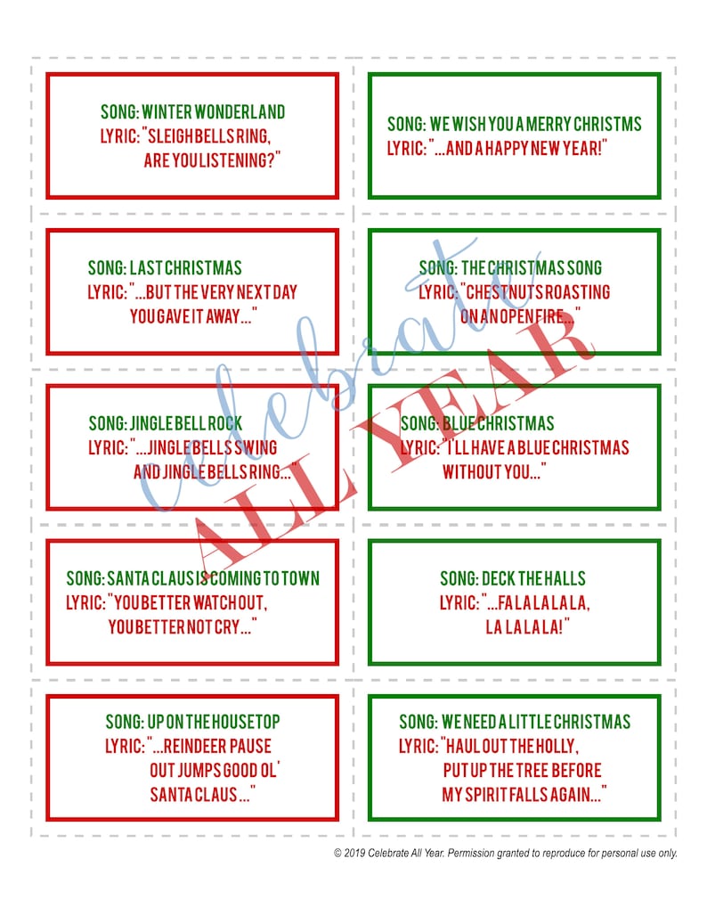 Christmas Music Bingo Game - Etsy