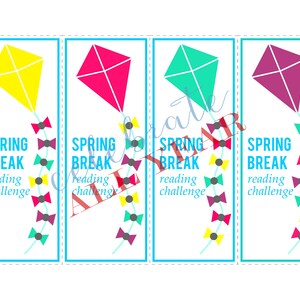 Spring Break Reading Challenge Bookmarks - Etsy