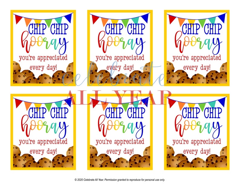 Chip Chip Hooray Cookie Gift Tags - Etsy