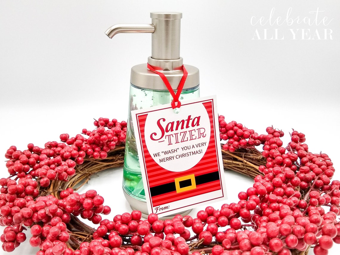 Christmas Hand Santa-tizer Gift Tags - Etsy
