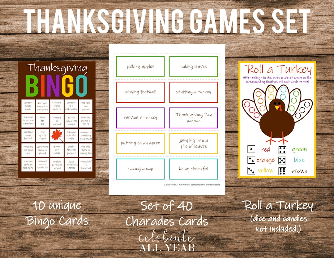 Thanksgiving Games Set - Etsy