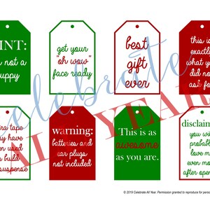Funny Christmas Gift Tags - Etsy