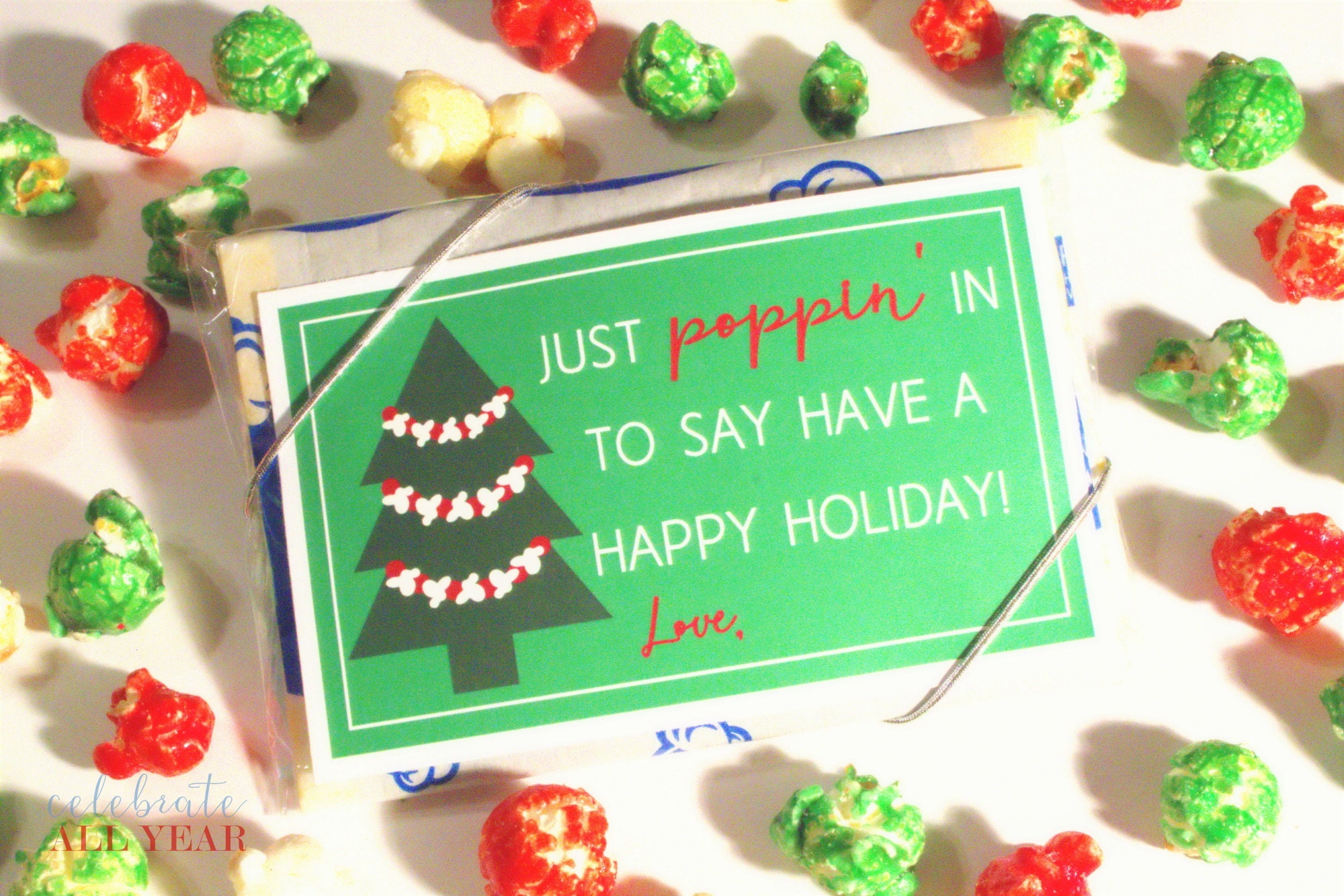 Christmas Popcorn Gift Tags - Etsy