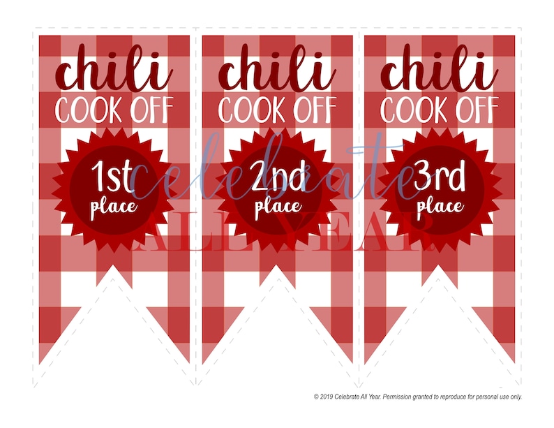 Chili Cook off Printable Kit - Etsy