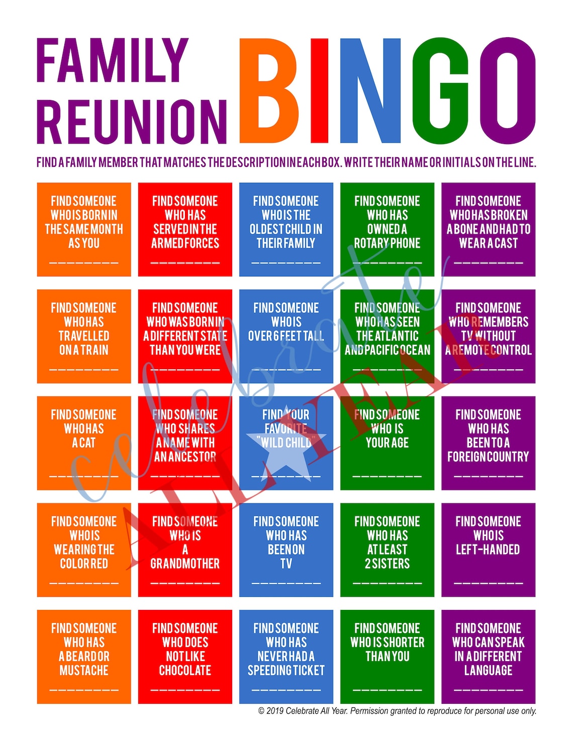 Family Reunion Games and Name Tags - Etsy