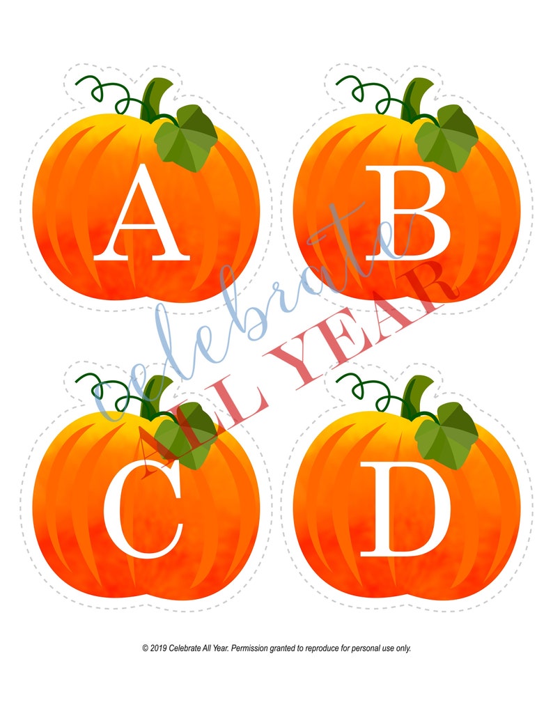 Printable Pumpkin Alphabet Set | Etsy