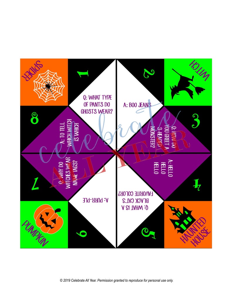 Halloween Cootie Catcher - Etsy