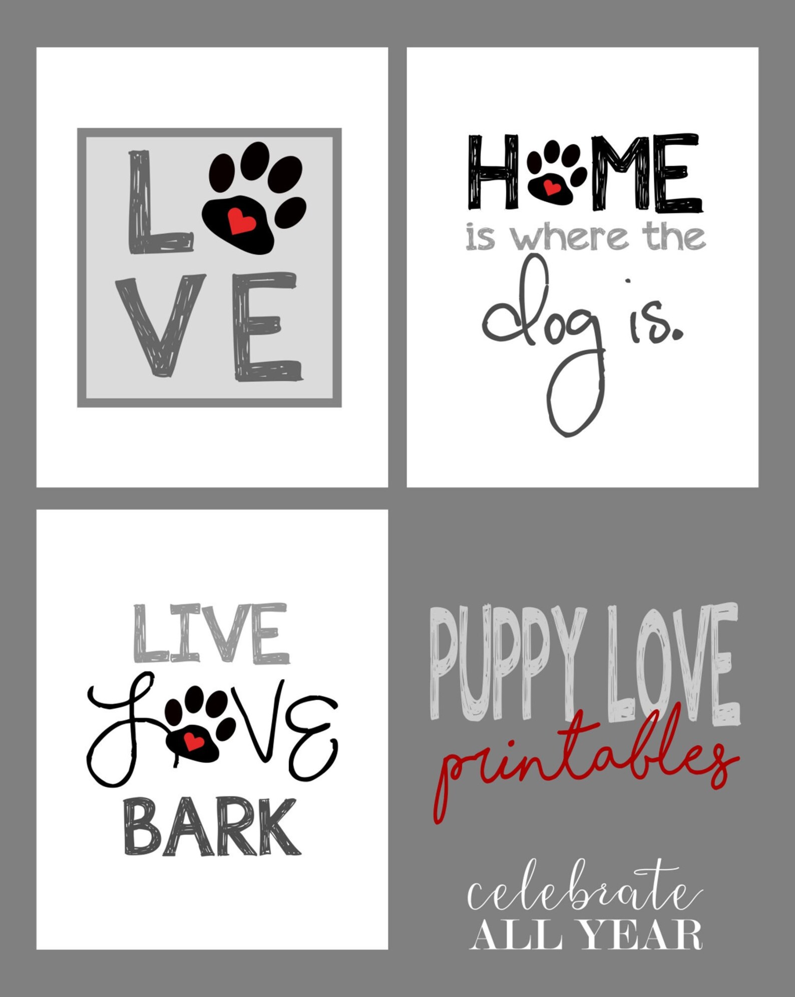 Puppy Love Printable Signs - Etsy