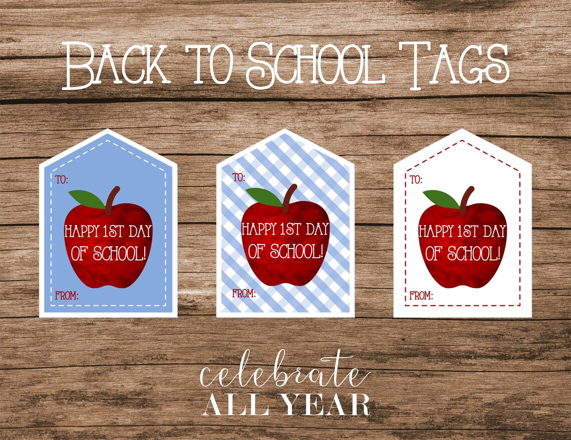 Back to School Apple Tags - Etsy