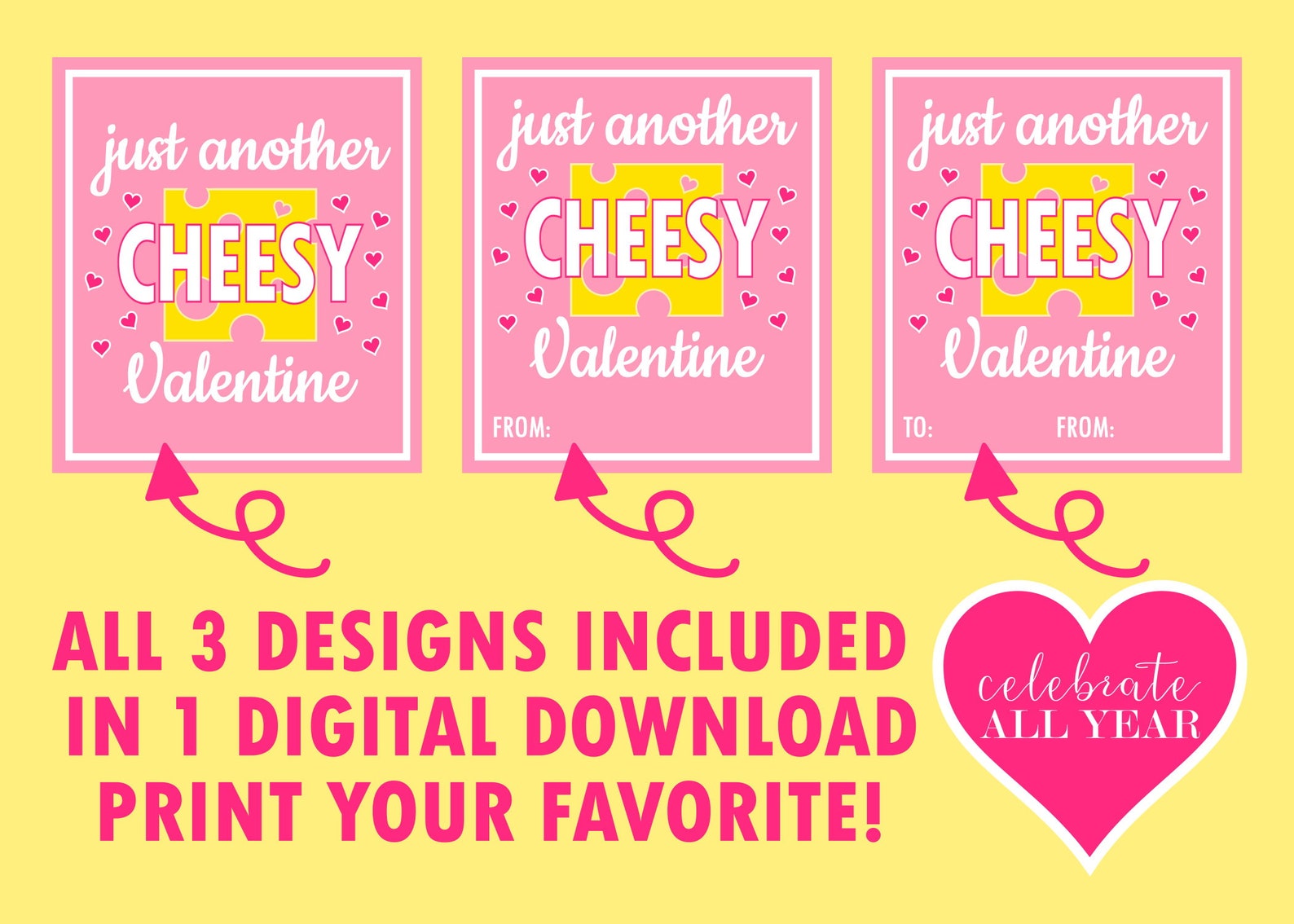 Cheesy Valentine Gift Tags - Etsy
