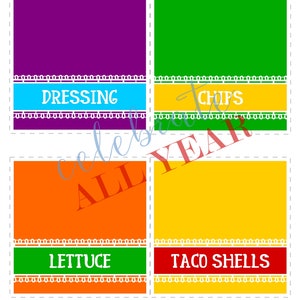 Taco Bar Labels (set of 24) - Etsy