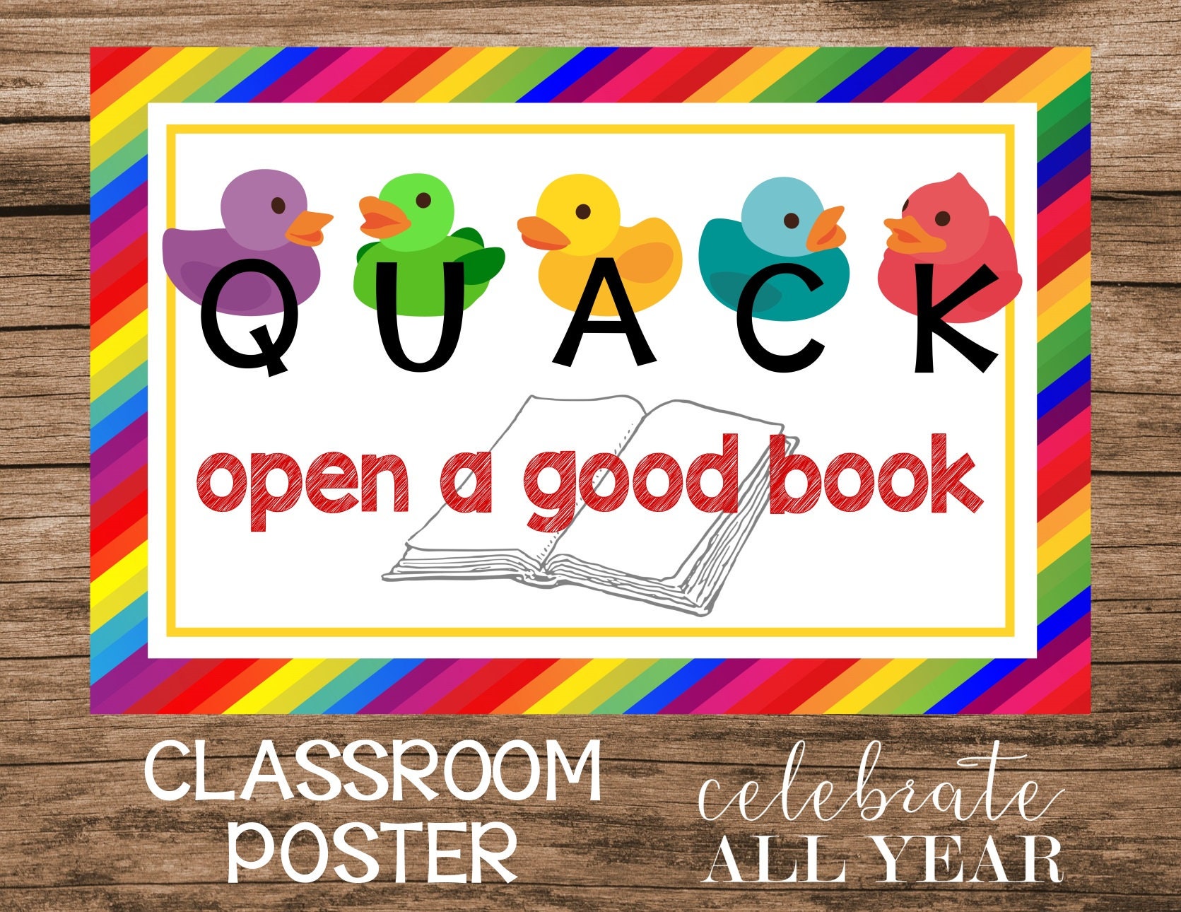 Rubber Duck Classroom Library Poster - Etsy