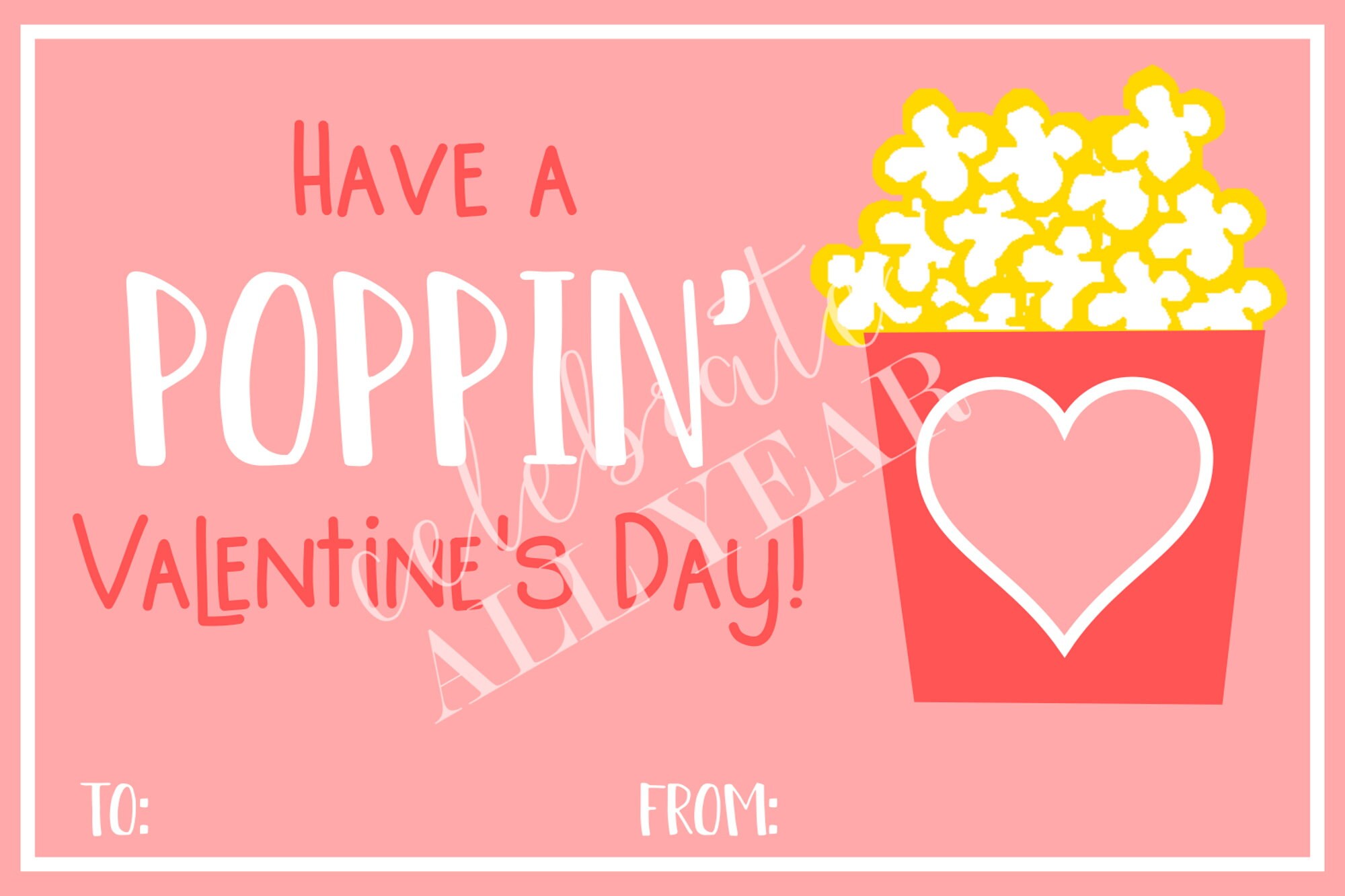Valentine's Day Popcorn Tags - Etsy