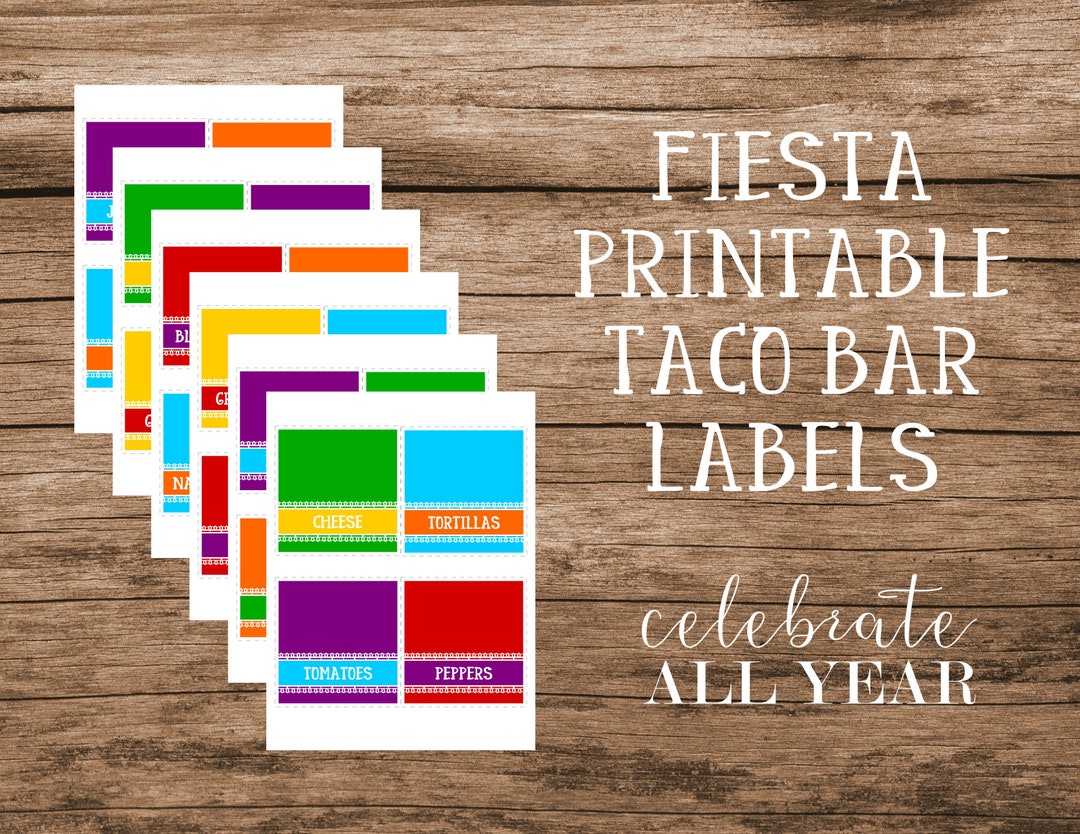 Taco Bar Labels (set of 24) - Etsy