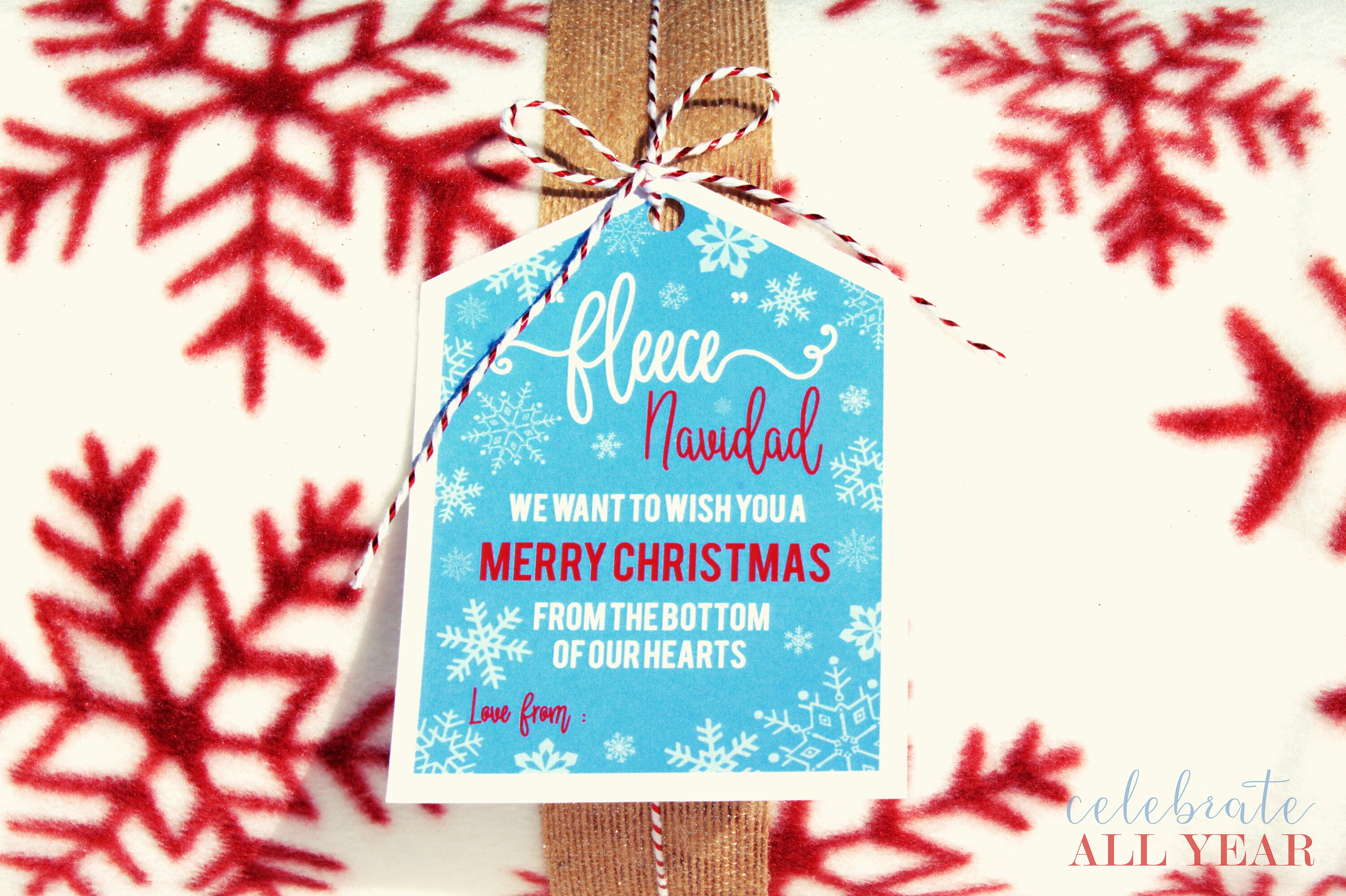 Fleece Navidad Printable Gift Tag - Etsy