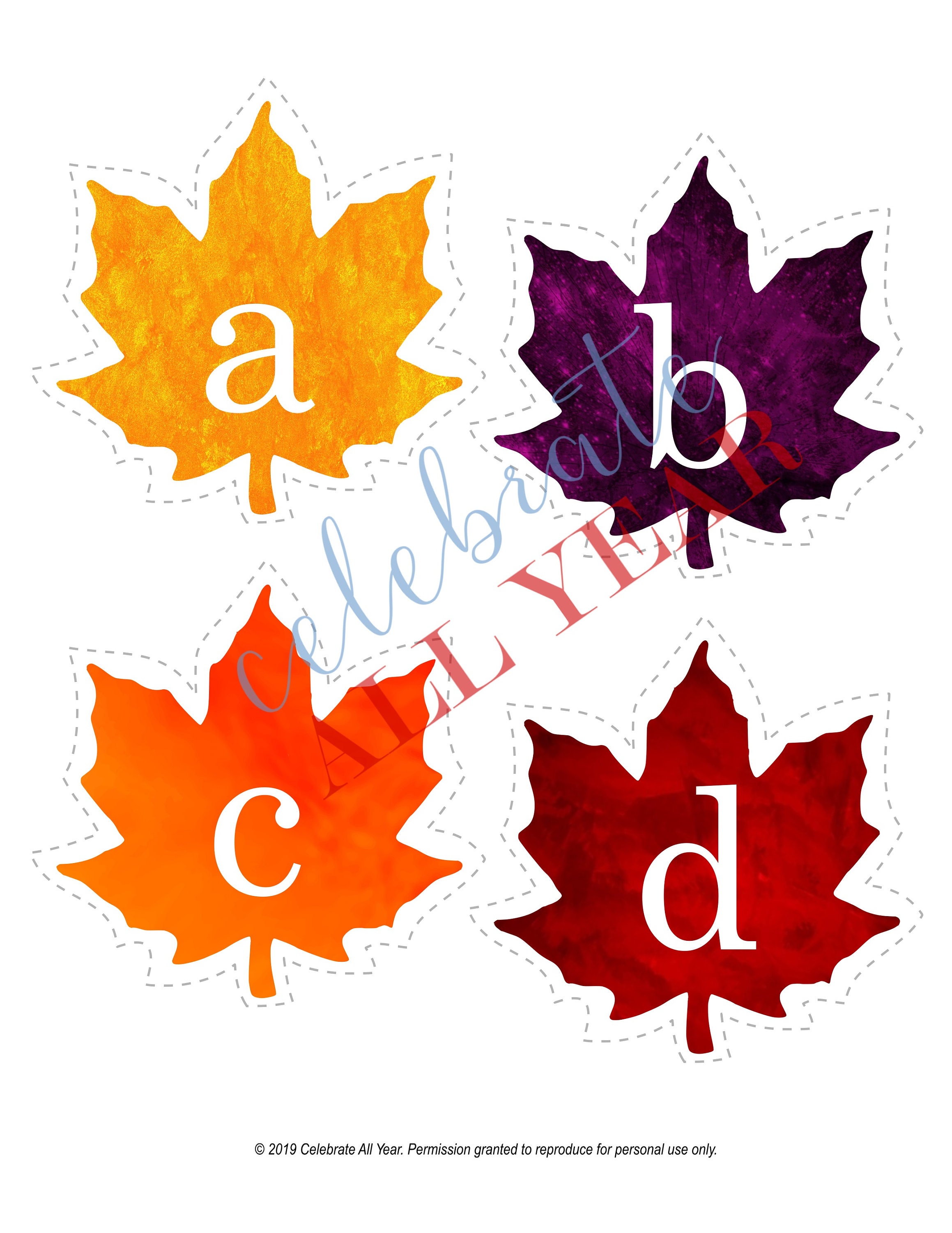 Printable Fall Leaves Alphabet Set - Etsy Canada