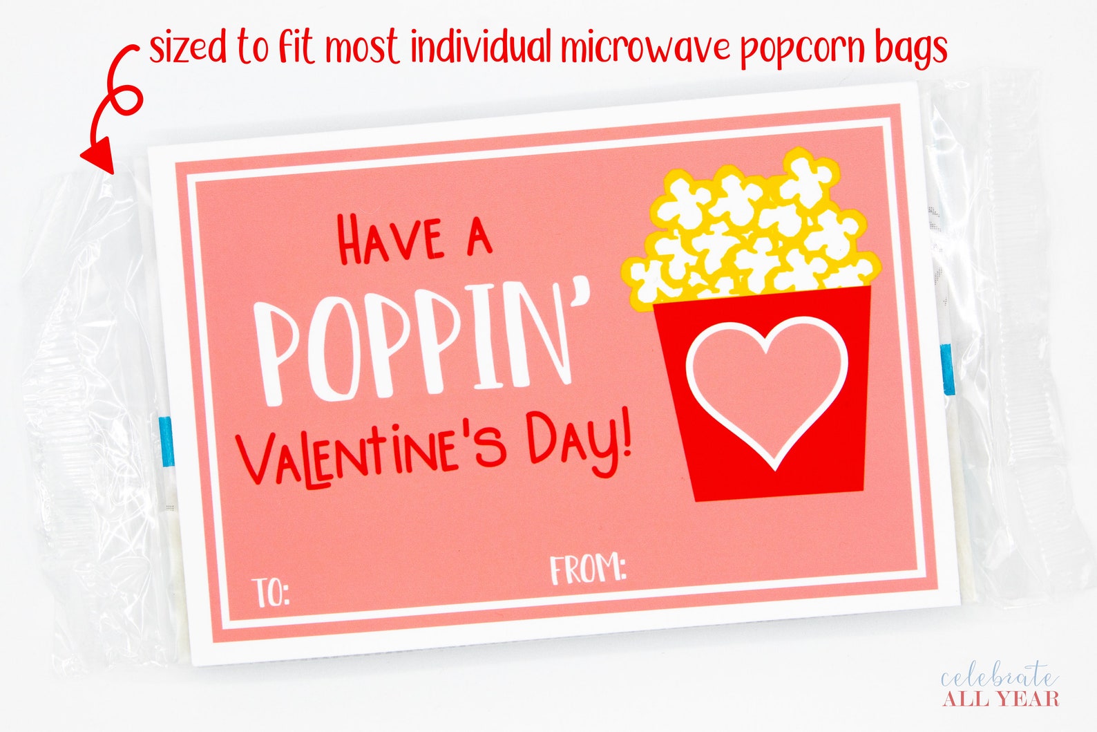 Valentine's Day Popcorn Tags - Etsy