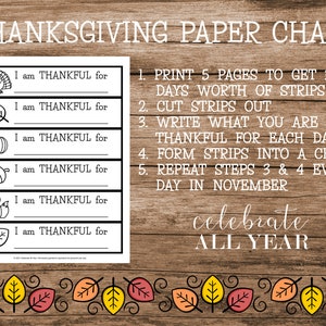 Thanksgiving Paper Chain - Etsy