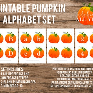 Printable Pumpkin Alphabet Set - Etsy