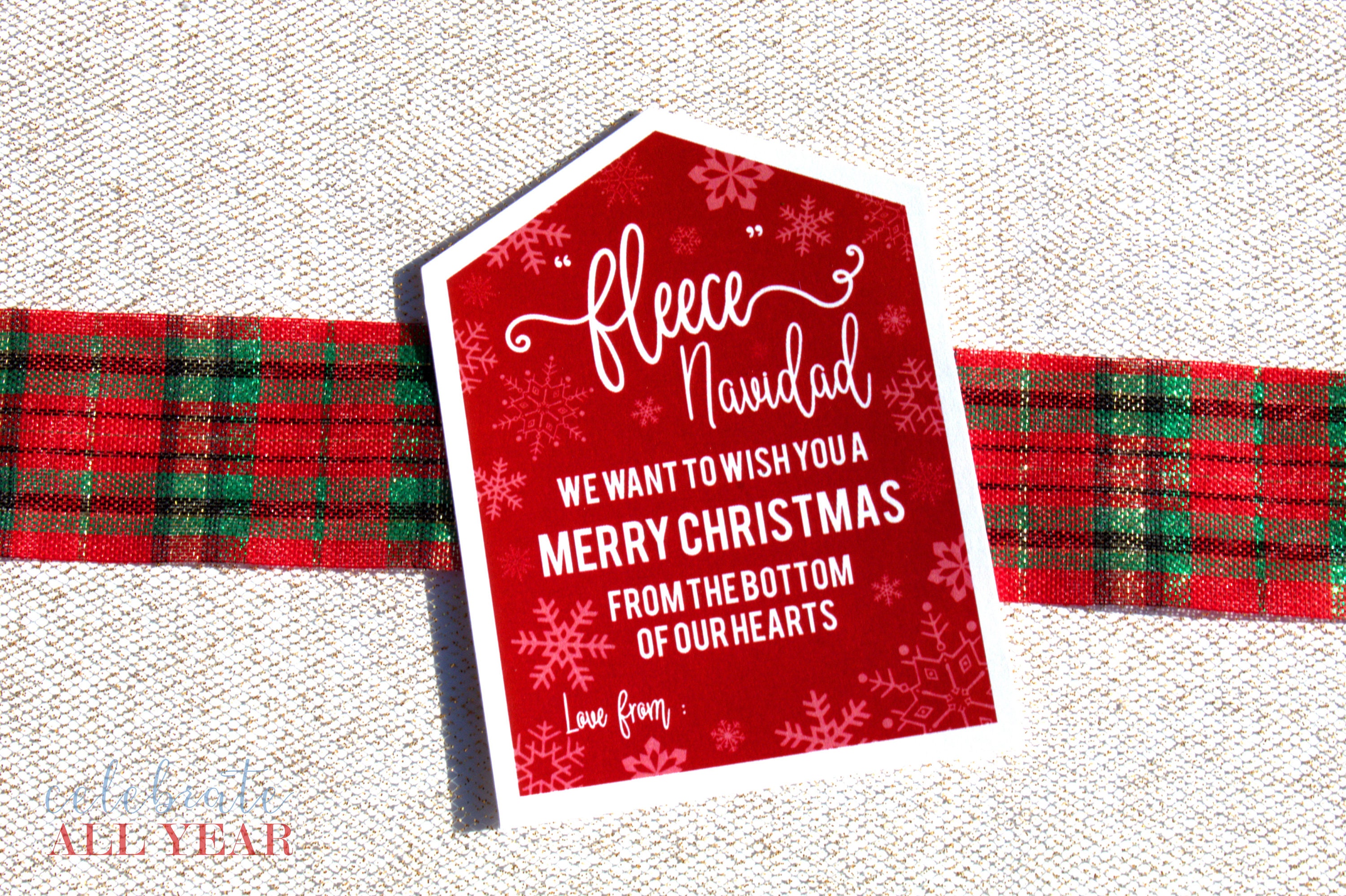 Fleece Navidad Printable Gift Tag - Etsy