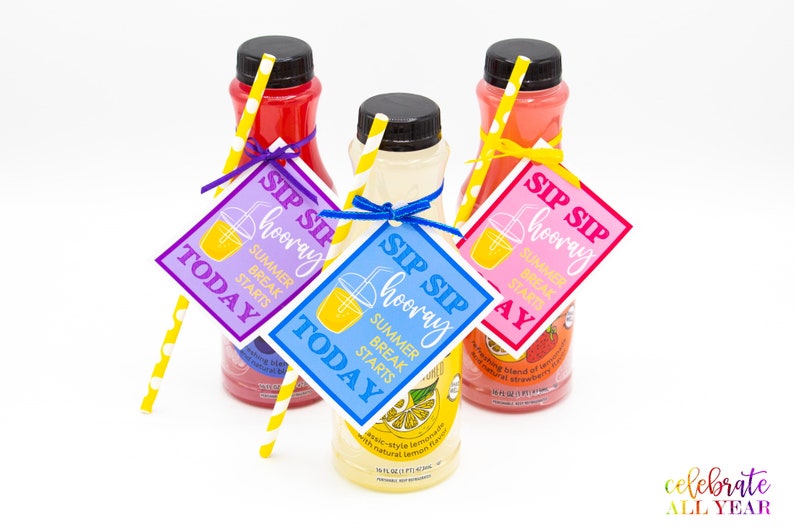 Sip Sip Hooray! Start of Summer Gift Tags - Etsy