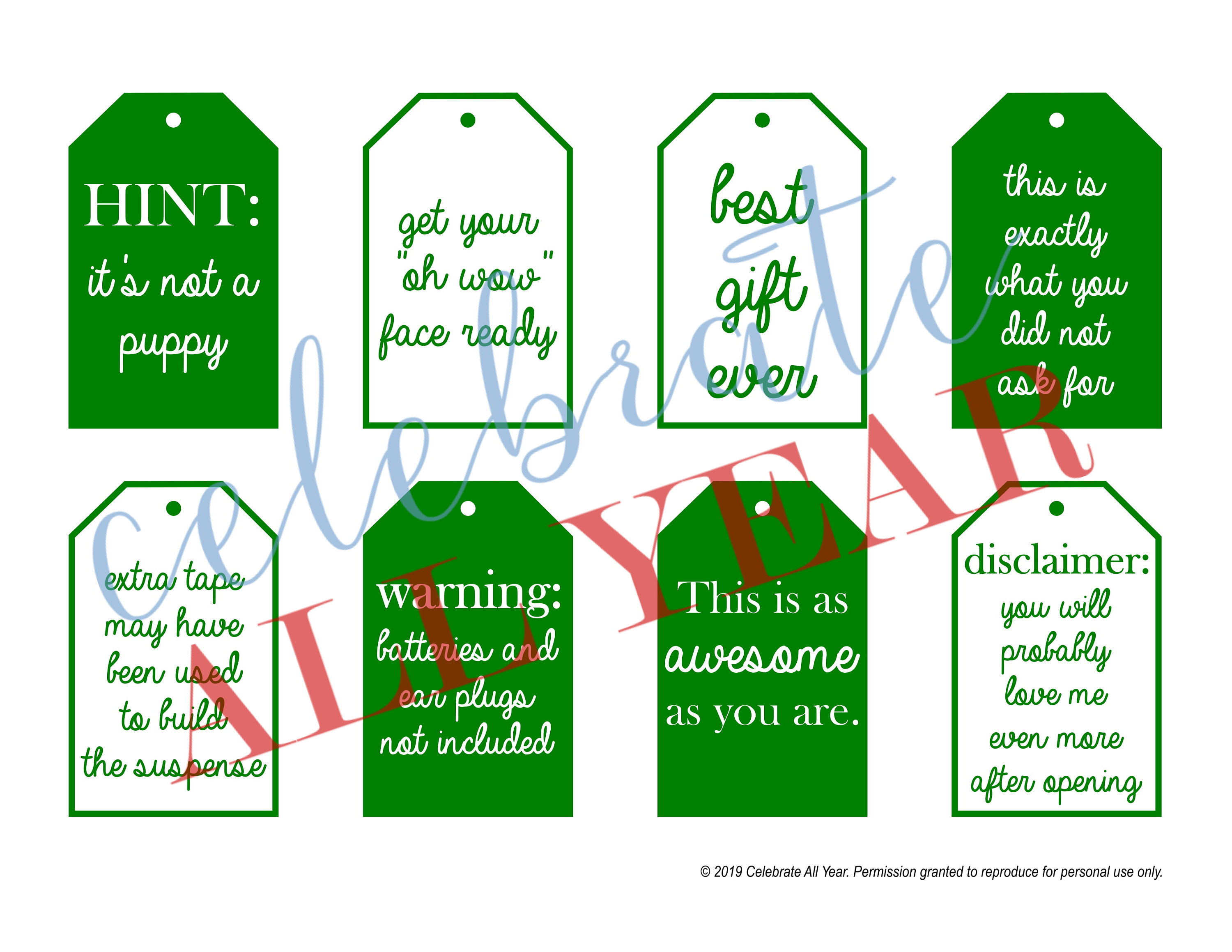 Funny Christmas Gift Tags - Etsy