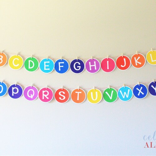 Alphabet Wall Classroom Printable Watercolor Alphabet - Etsy