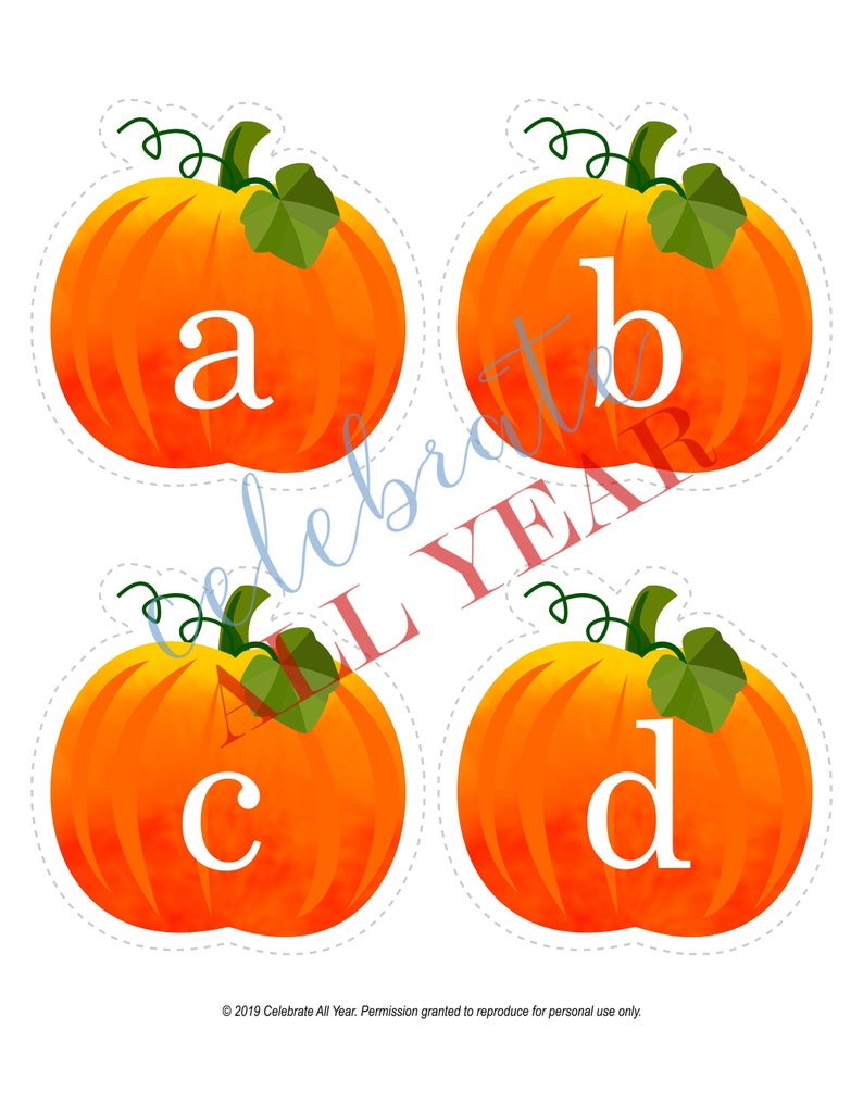 Printable Pumpkin Alphabet Set | Etsy