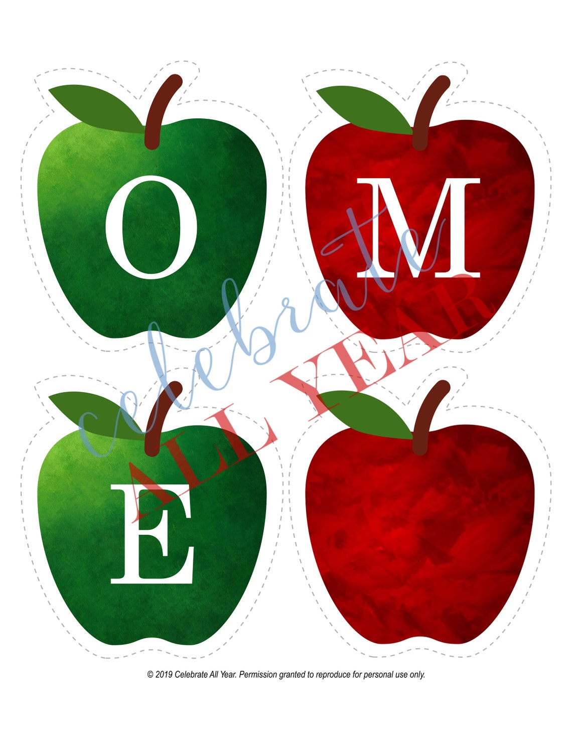 Back to School Apple Banner | Etsy