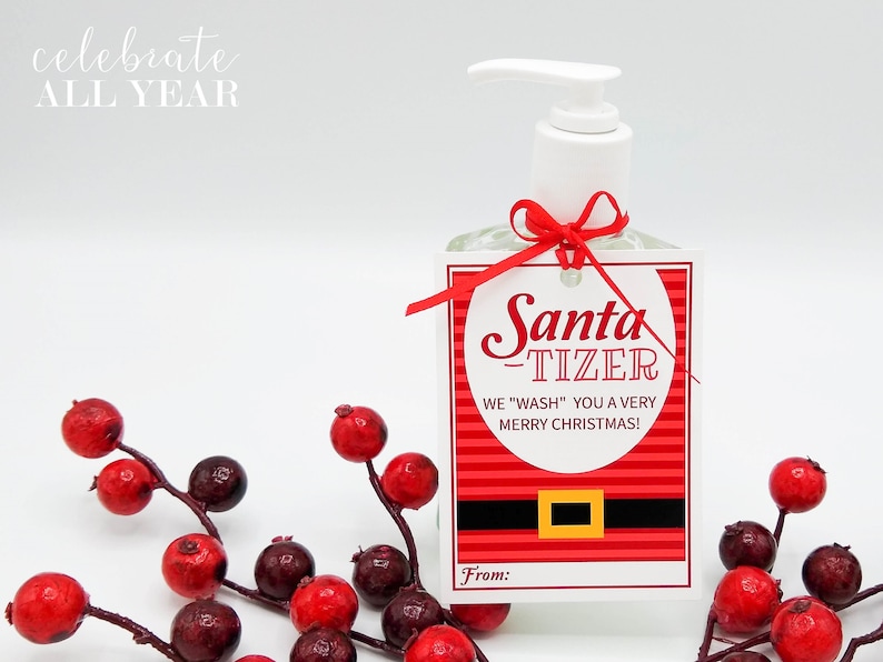 Christmas Hand Santa-tizer Gift Tags - Etsy