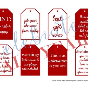 Funny Christmas Gift Tags - Etsy
