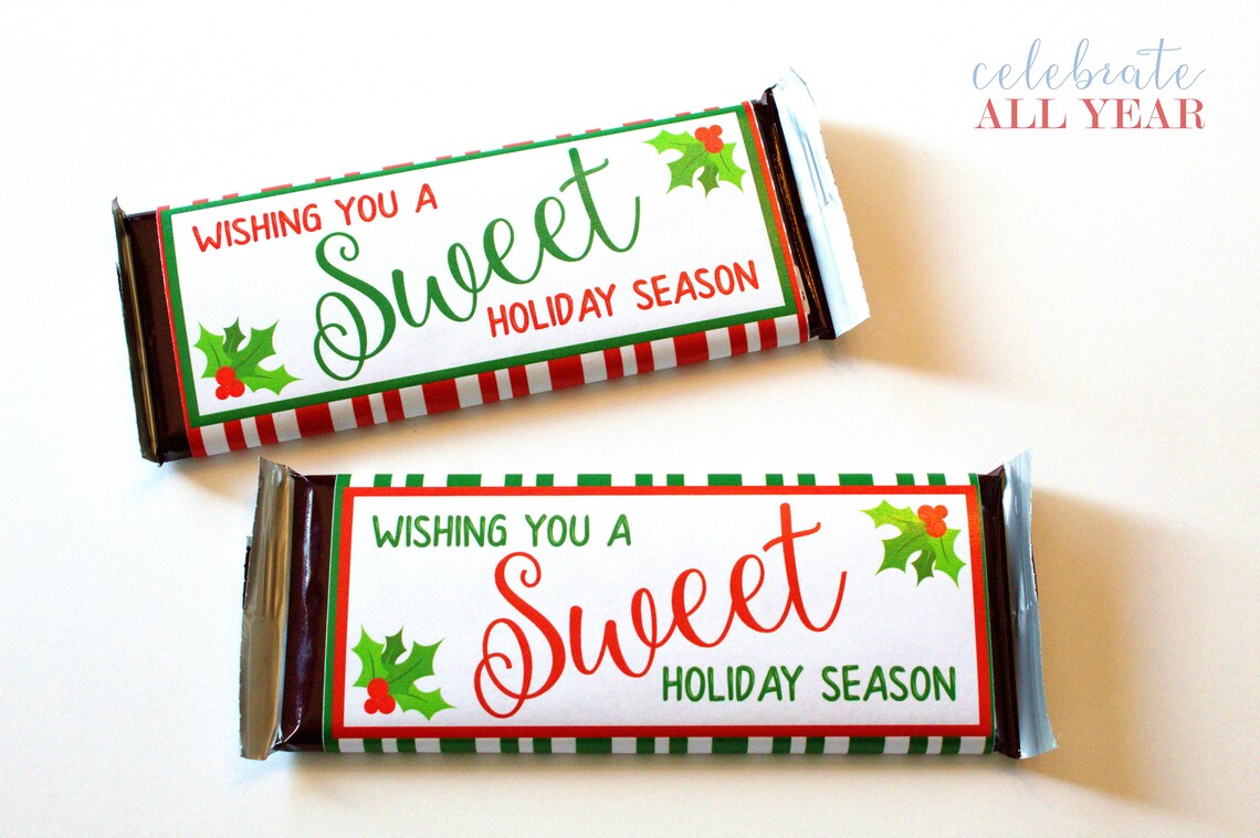 Sweet Holiday Candy Bar Wrappers - Etsy