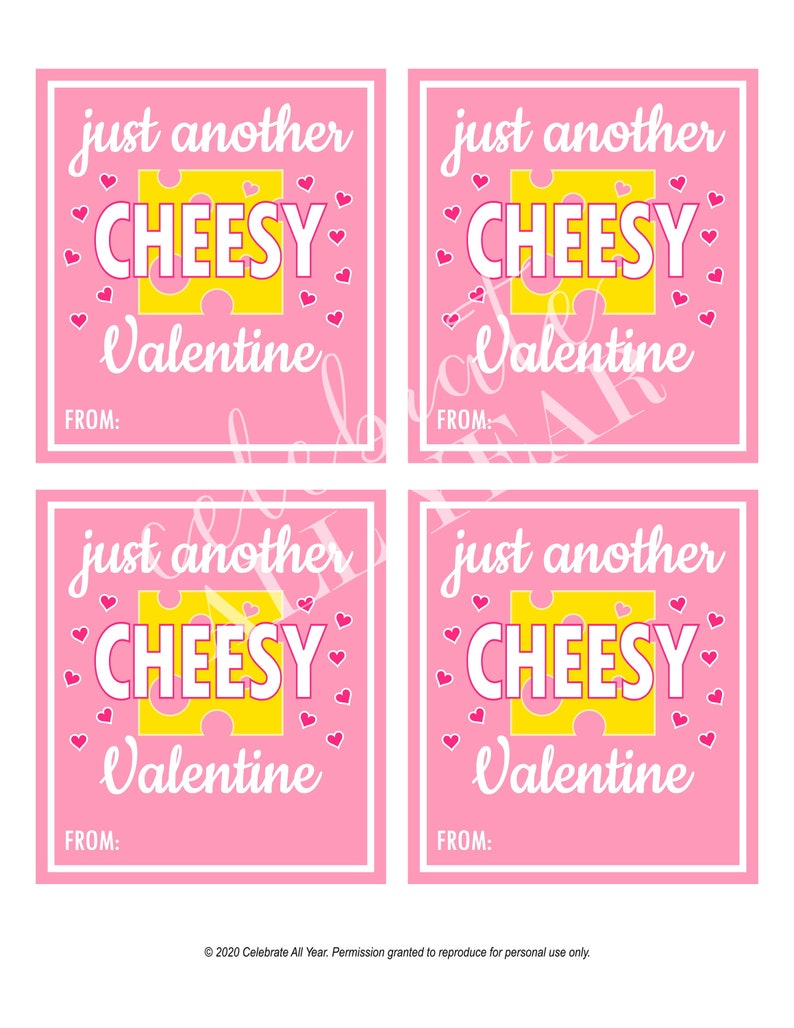 Cheesy Valentine Gift Tags - Etsy