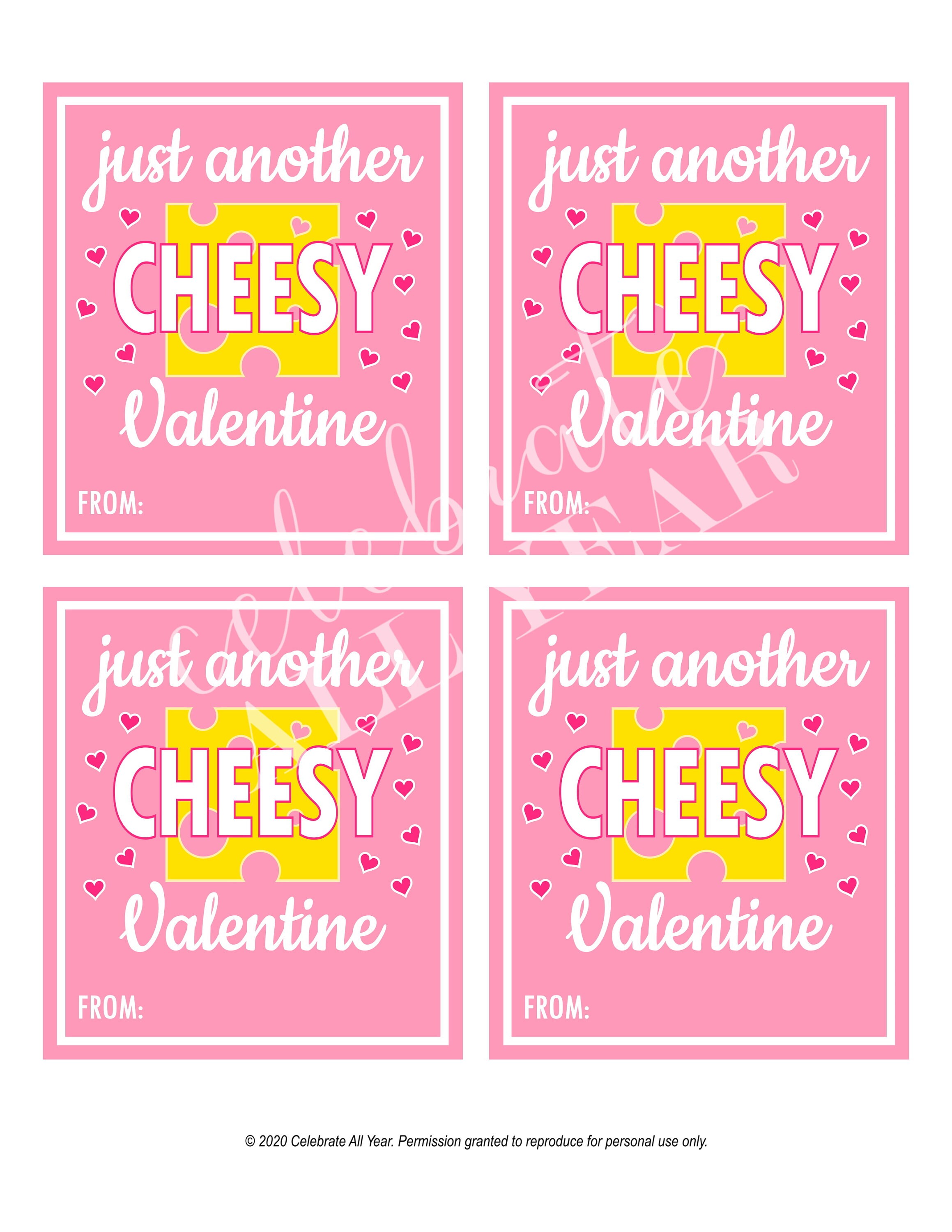 Cheesy Valentine Gift Tags - Etsy