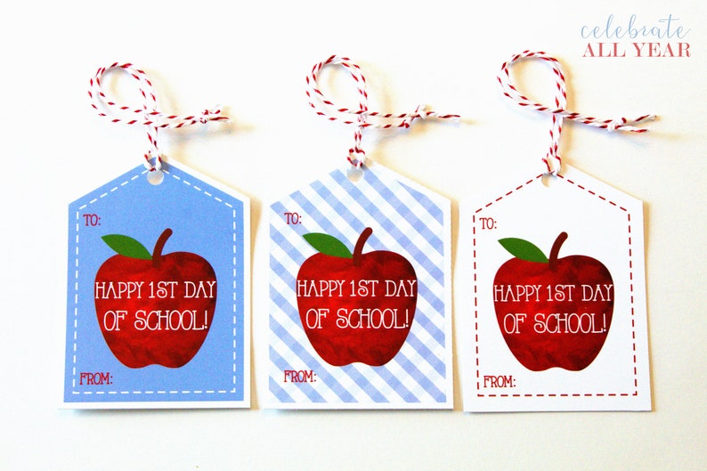 Back to School Apple Tags - Etsy