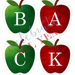 Back to School Apple Banner - Etsy