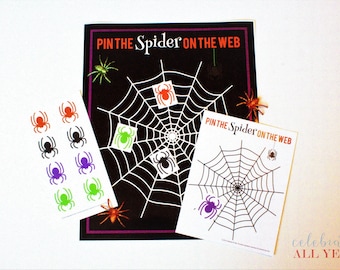 Pin the Spider to the Web - Instant Download! - DIY Halloween Party ...