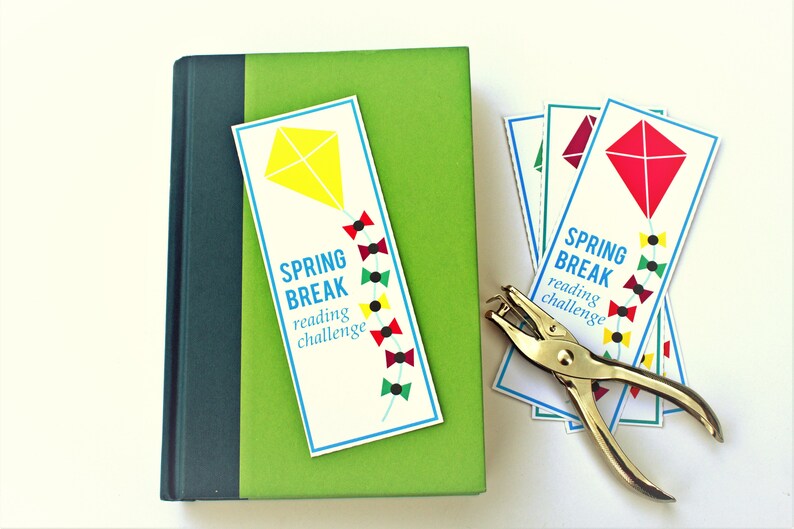 Spring Break Reading Challenge Bookmarks - Etsy